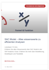 SAC MODEL - Die Modellerstellung in der SAP Analytics Cloud